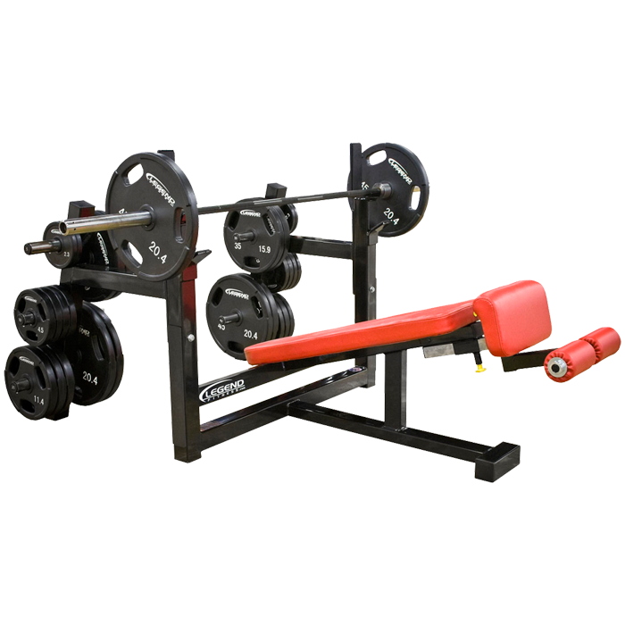 Legend Olympic Decline Bench with Plate Storage